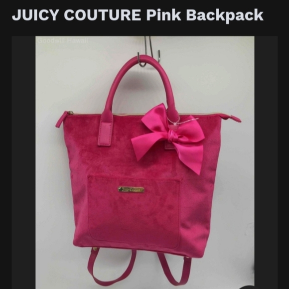 Juicy Couture | Bags | Juicy Couture Pink Backpackpurse | Poshmark
